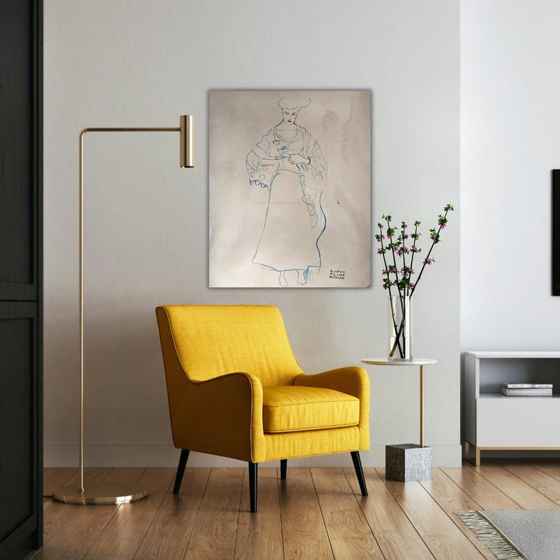 Gustav Klimt Signed Painting Austrian Symbolist Figurative Art - Etsy