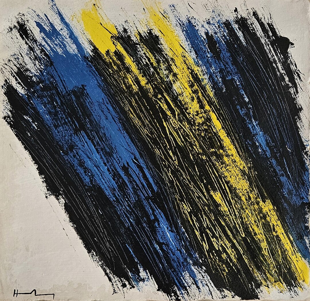 Hans Hartung Signed Vintage Oil Painting Abstract Expressionism German ...