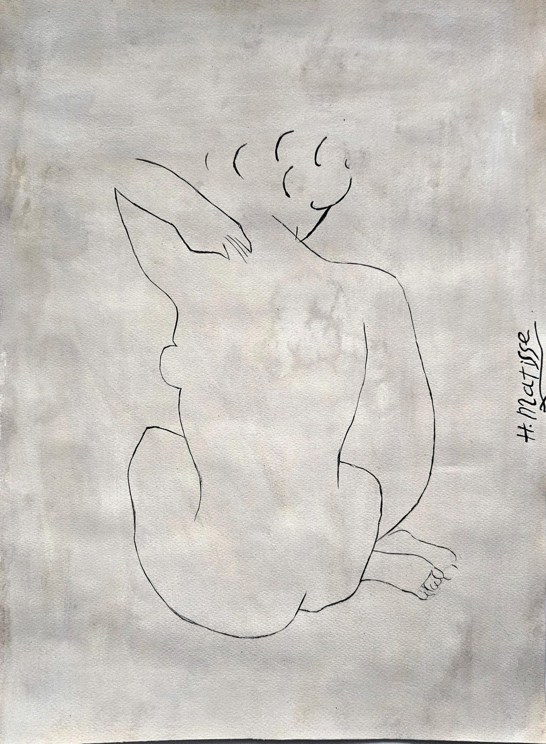 Henri Matisse Signed Vintage Drawing Modernist Line Art - Etsy