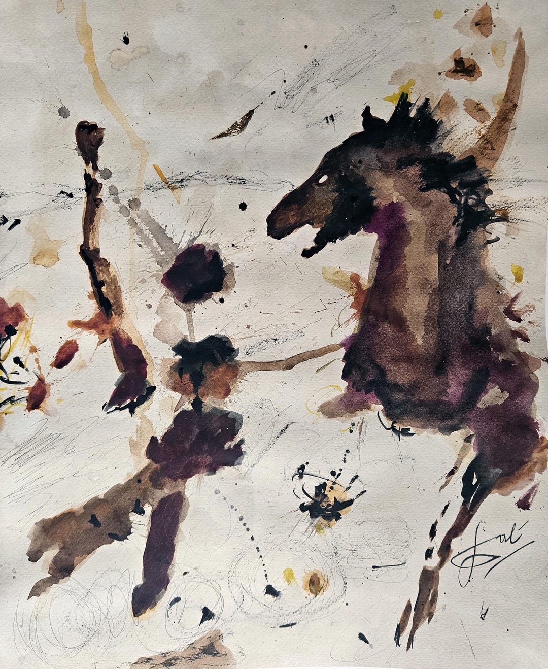 Salvador Dalí Signed Surrealist Spanish Mixed Media on Paper Artwork - Etsy