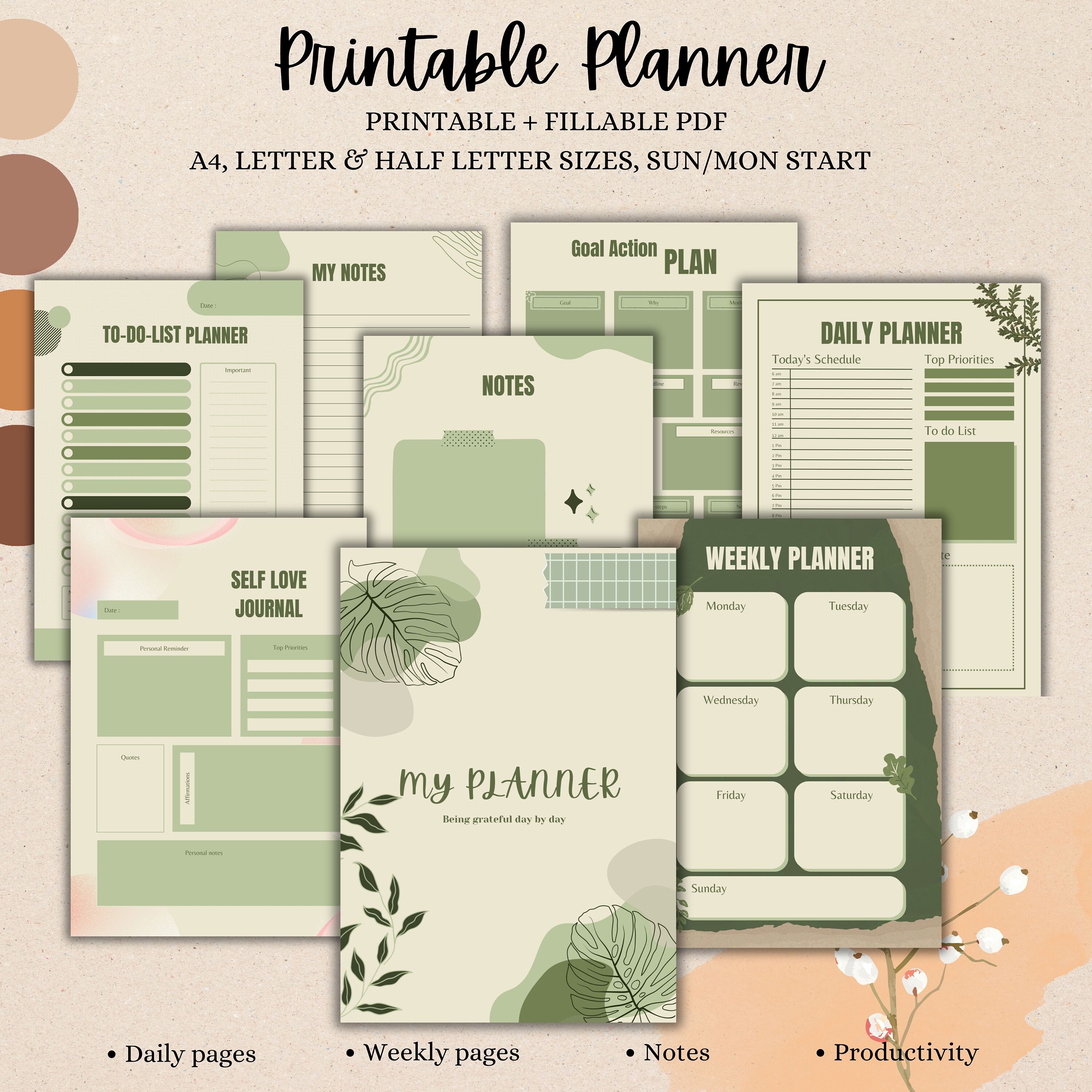Printable Planner Template, Happy Planner, Daily Planner, Weekly ...