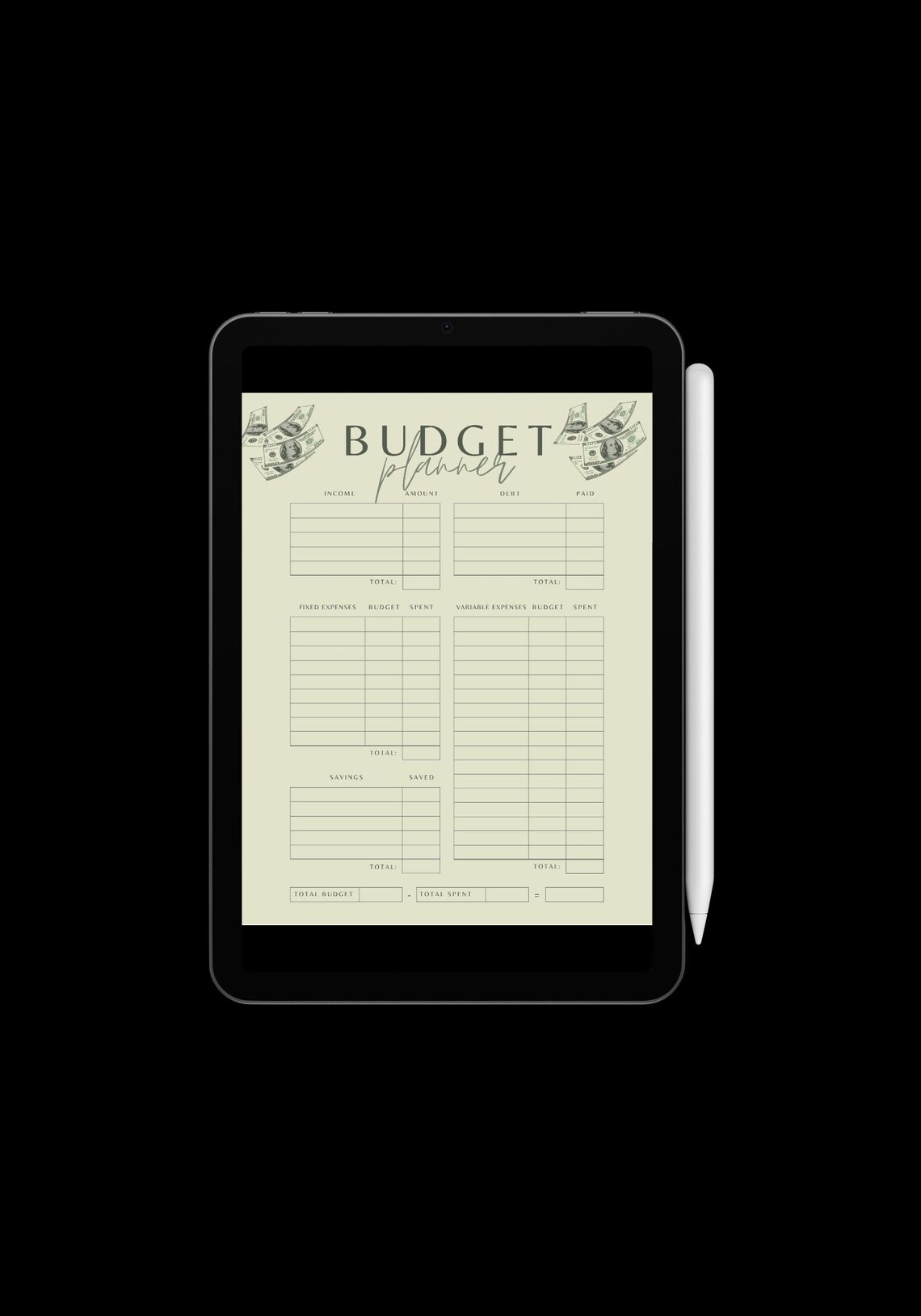 Digital Financial Budget Planner: iPad Finance Tracker Template - Etsy