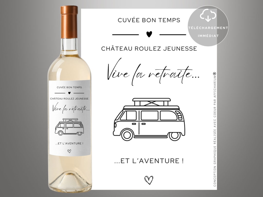 Étiquette Vin Retraite | Cadeau Retraite Homme / Femme | Nouvelle Vie ...
