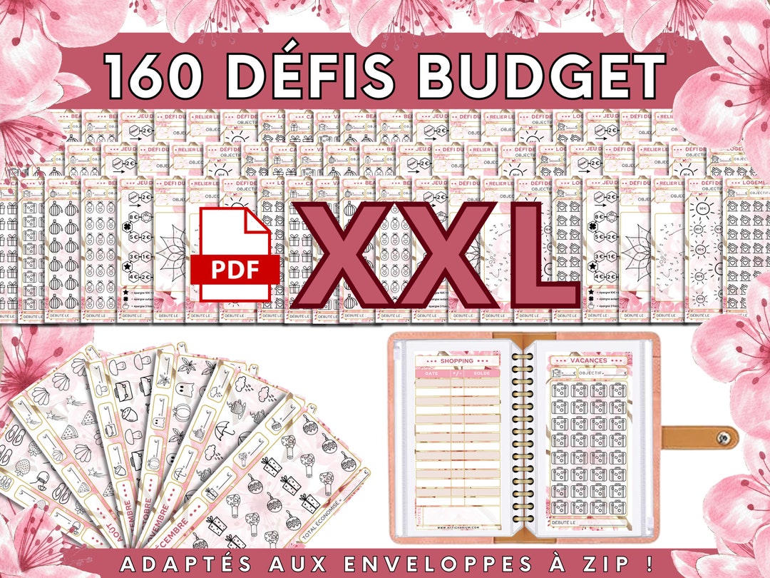 160 Défis budget et challenges épargne | PDF XXL de défis + trackers d ...