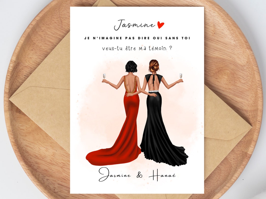 Demande TÉMOIN Mariage Femme Cadeau Témoin Personnalisable Pour Amie ...