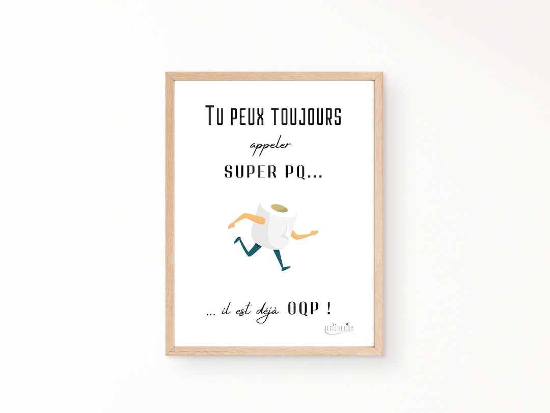 SUPER PQ Affiche Humoristique Toilettes, Décoration Murale WC, Poster ...