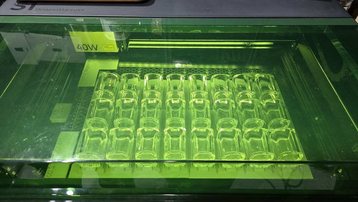 Xtool S1. P2, P3 Whiskey Shot Glass Jig, Xtool S1 Laser Engraver, 3D ...