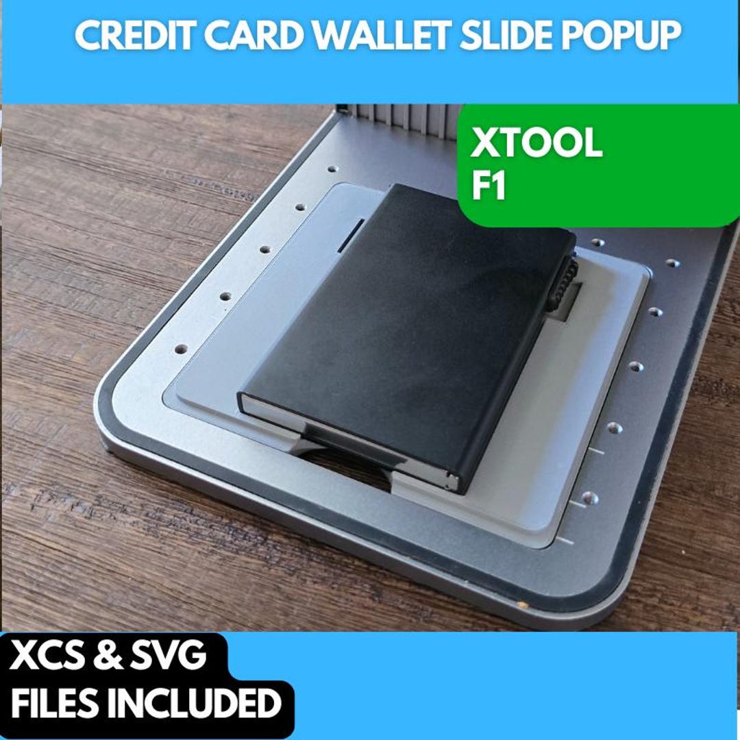 Credit Card Slide Wallet Xtool F1 Laser Engraver, 3D Printed Jig, Xtool ...