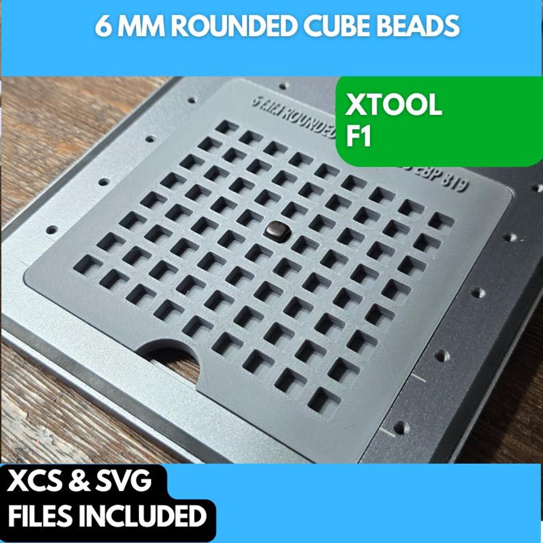 6 MM Rounded Cube Bead Jig With Alignment Xtool F1 Laser Engraver, 3D ...