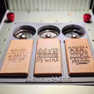 Xtool F1 Laser Engraver 3 Wood Key Chain Jig, 3D Printed Jig, Xtool ...