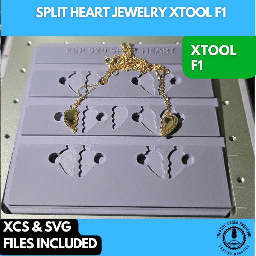 Split Heart Jewelry Xtool F1 Laser Engraver - Etsy
