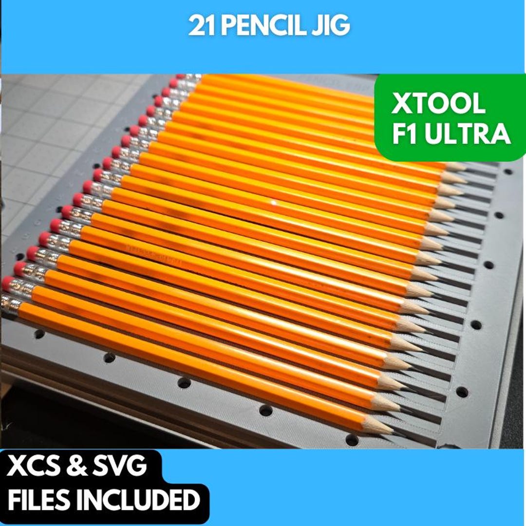 21 Pencil Jig Xtool F1 Ultra, 3D Printed Jig, Xtool Fiber Laser Jig ...