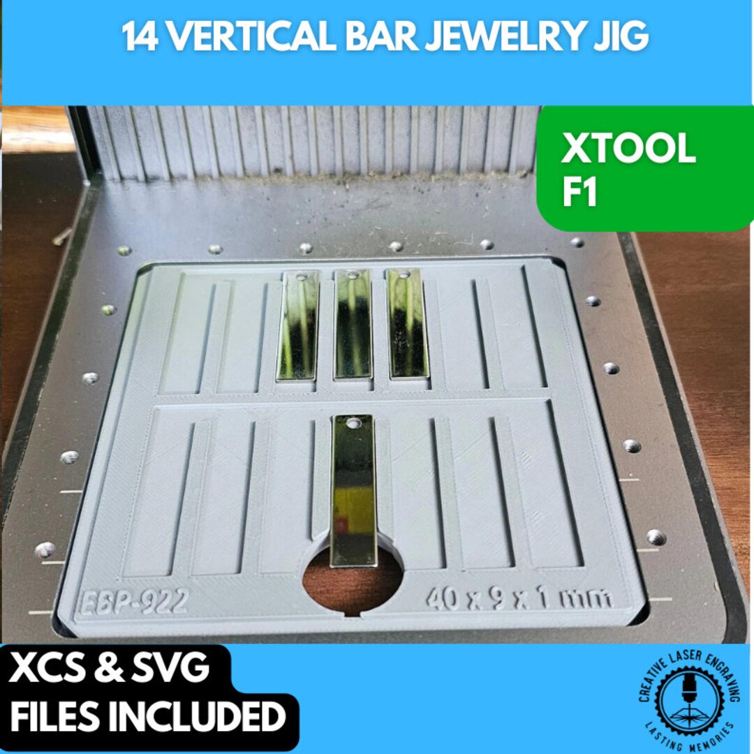 14 Vertical Bar Jewelry Jig for the Xtool F1 Laser Engraver Includes ...