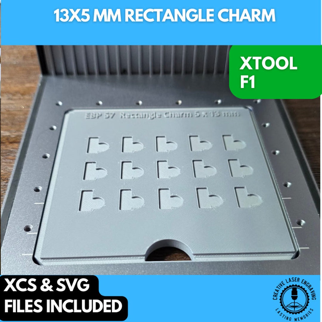 13x5 Mm Rectangle Charm Xtool F1 Laser Engraver Includes XCS File - Etsy