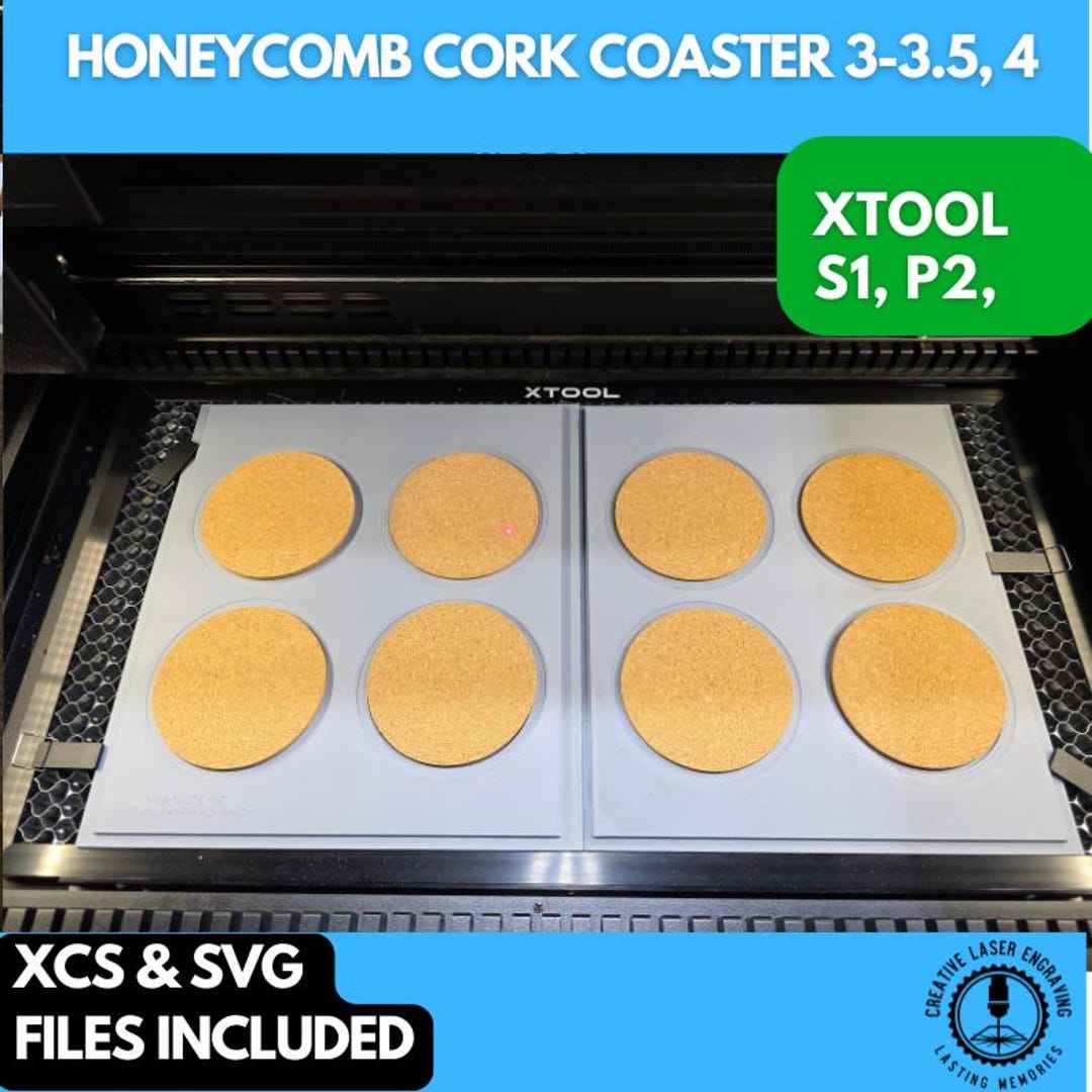 8 Cork Coaster Jig for Xtool S1, Xtool P2 and Larger Laser Engravers - Etsy