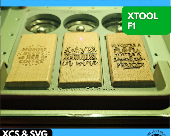 Xtool F1 Laser Engraver 3 Wood Key Chain Jig, 3D Printed Jig, Xtool ...