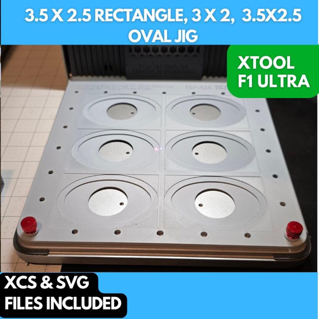 JDS PTH2X & PTH50 3.5 X 2.5 Rectangle, 3 X 2, 3.5x2.5 Oval Xtool F1 Ultra, 3D Printed Jig, Xtool ...