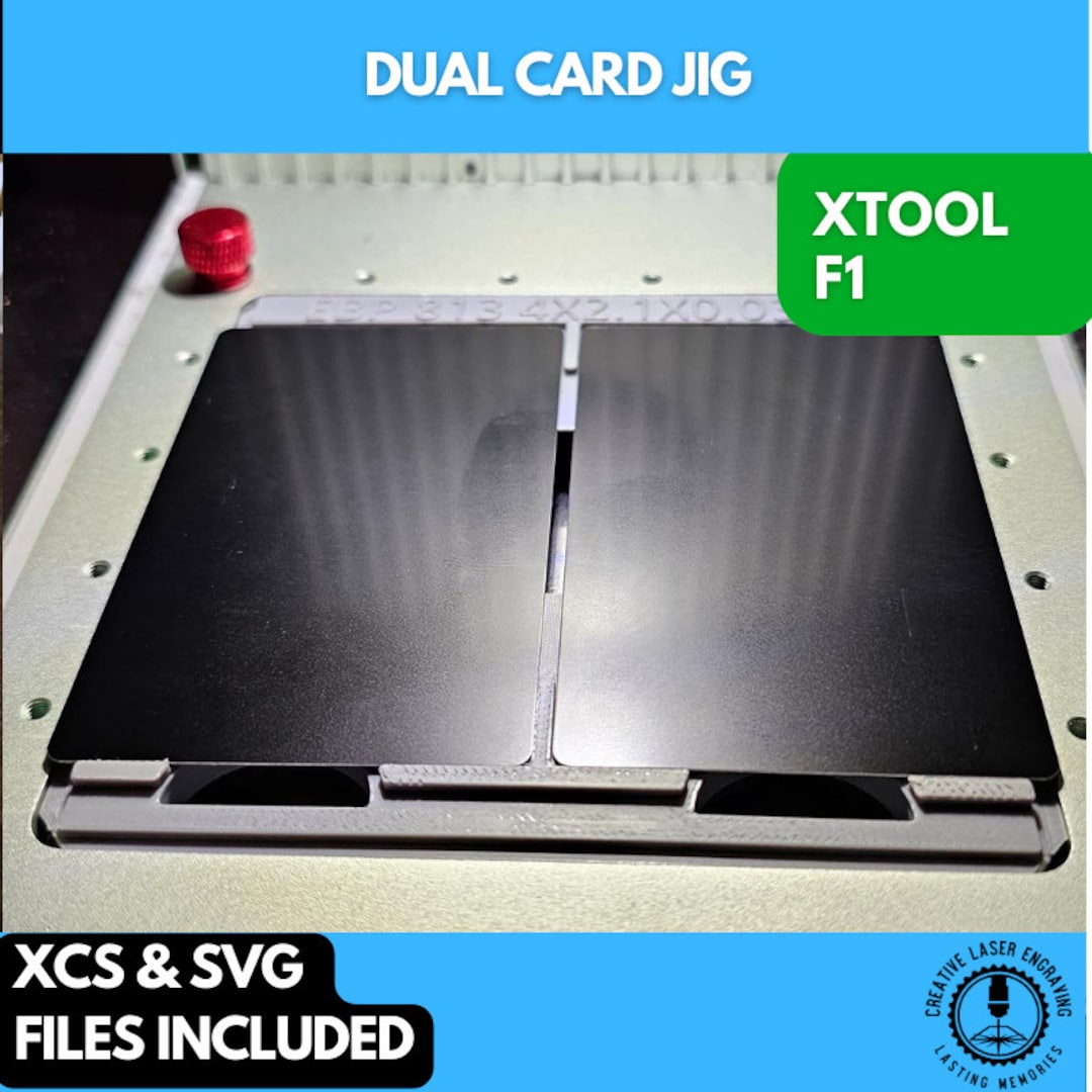 Dual Card Jig Xtool F1 Laser Engraver, 3D Printed Jig, Xtool Fiber ...