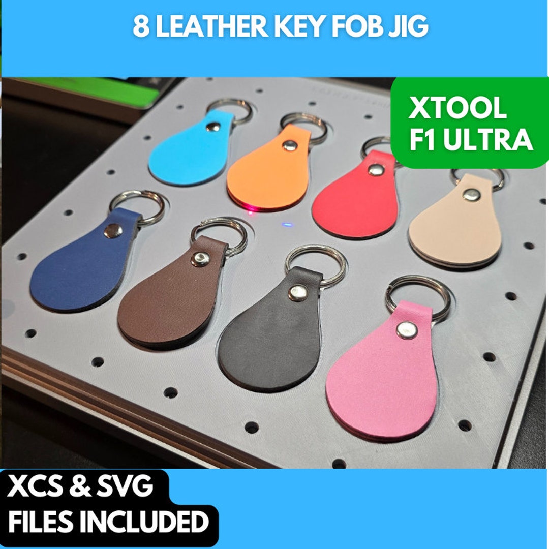8 Leather Key Fob Jig Xtool F1 Ultra, 3D Printed Jig, Xtool Fiber Laser ...