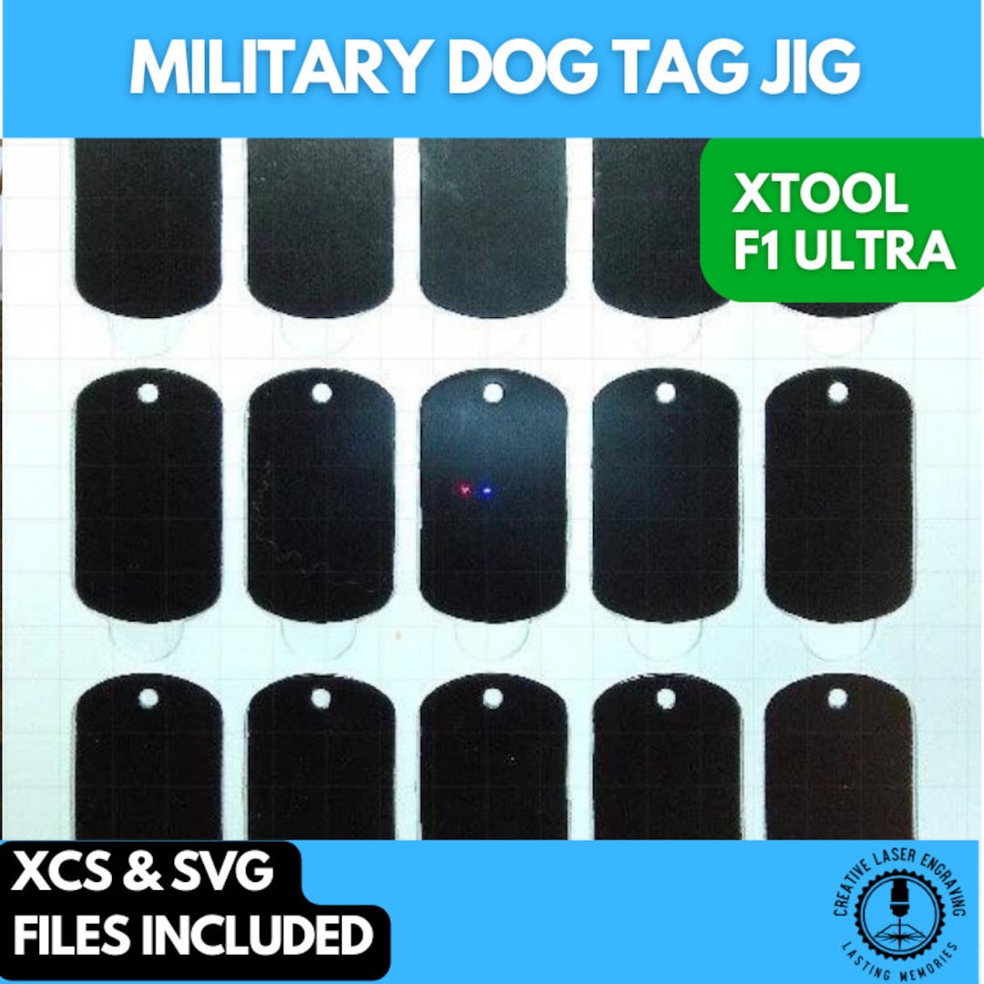 15 Military Dog Tag Jig Xtool F1 Ultra, 3D Printed Jig, Xtool Fiber Laser Jig, Xtool F1 Ultra ...