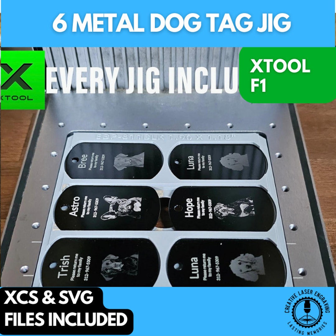 6 Black Dog Tag Jig Xtool F1 Laser Engraver - Etsy
