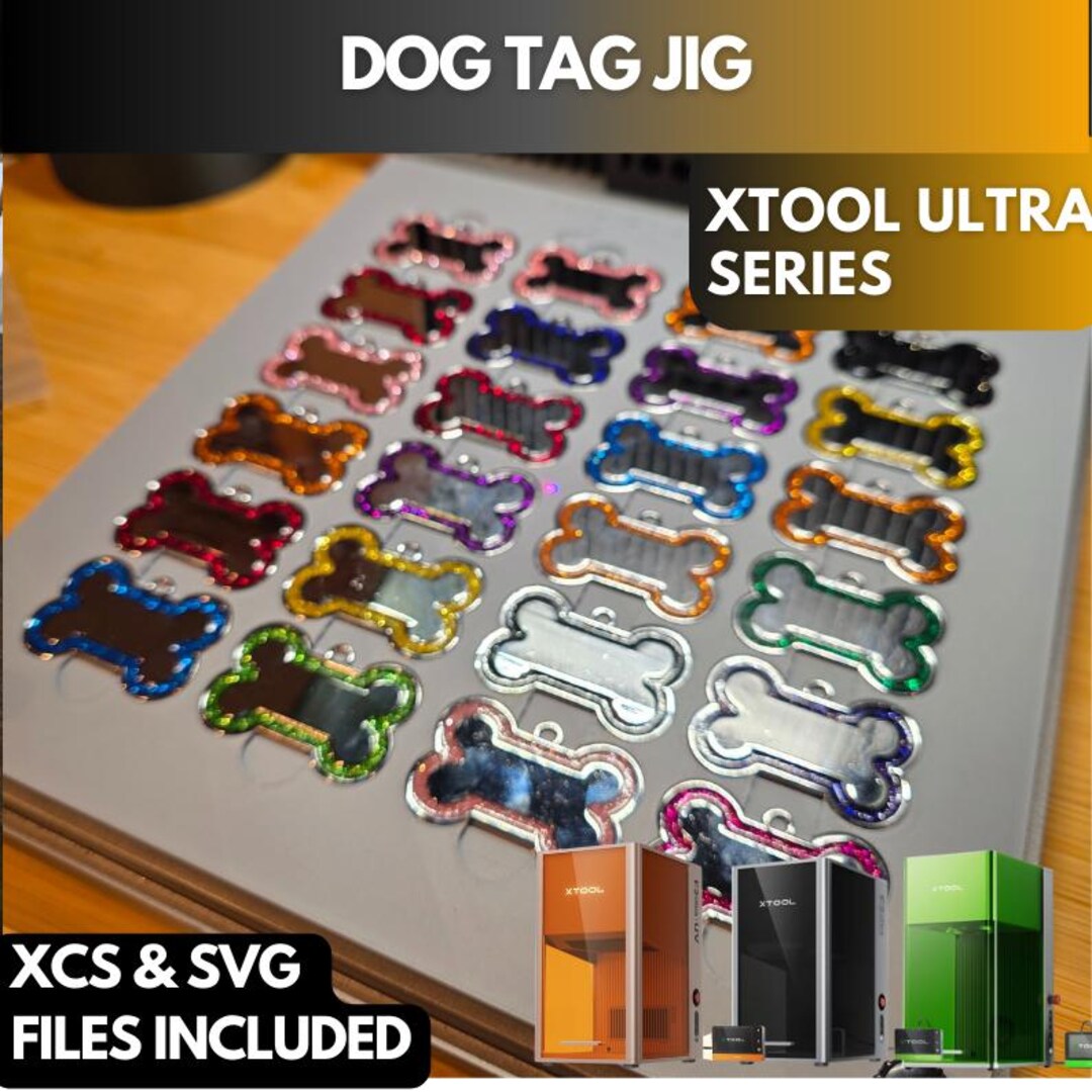 24 Dog Bone Tag, Xtool F1 F2 Ultra Bone Pet Tag Jig, 3D Printed Jig ...