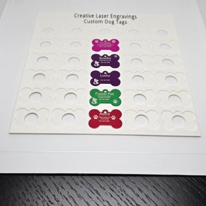 Bone Dog Tag Display Stand - 30 Slot Laser Engraved Pet Tag Holder | 8 ...