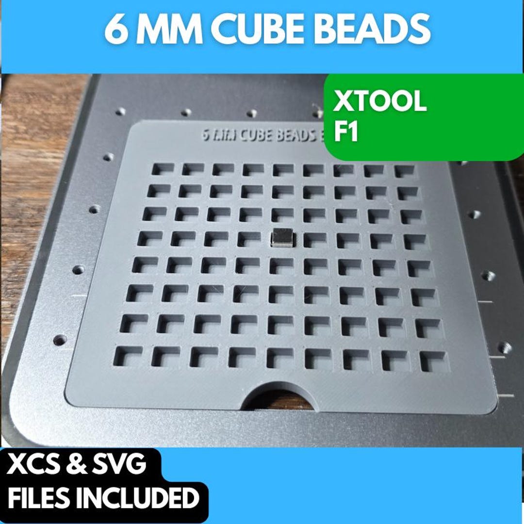 6 MM Cube Bead Jig With Alignment Xtool F1 Laser Engraver, 3D Printed ...