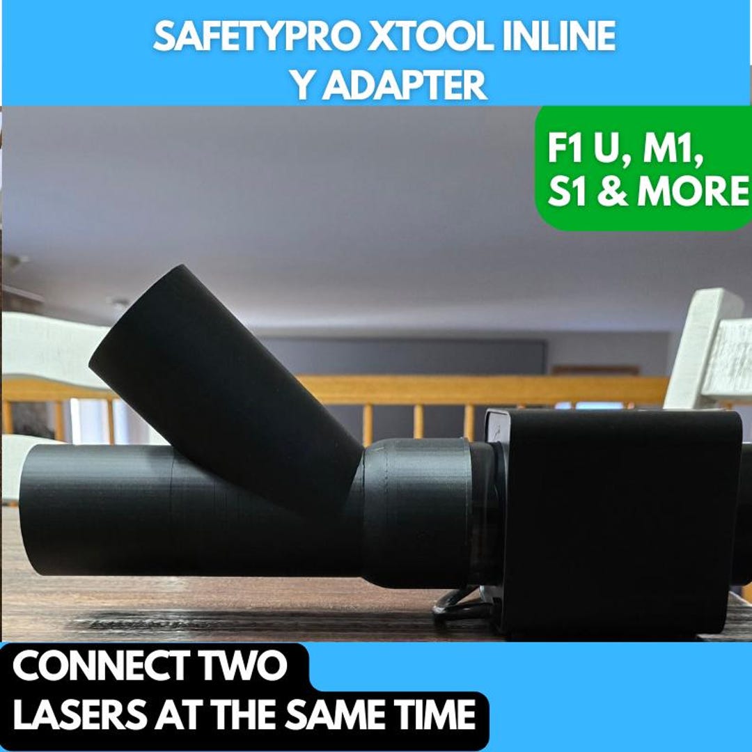 Xtool IF2 Safetypro Inline Y Adapter for Xtool Exhaust Fan, 3D Printed Jig, Xtool Fiber Laser ...