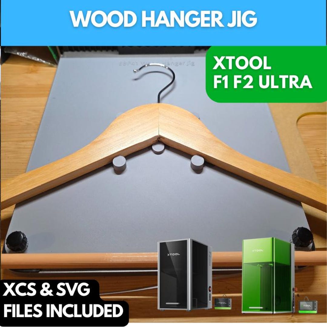 WOOD HANGER JIG Xtool F1 Ultra Laser Engraver, 3D Printed Jig, Xtool ...