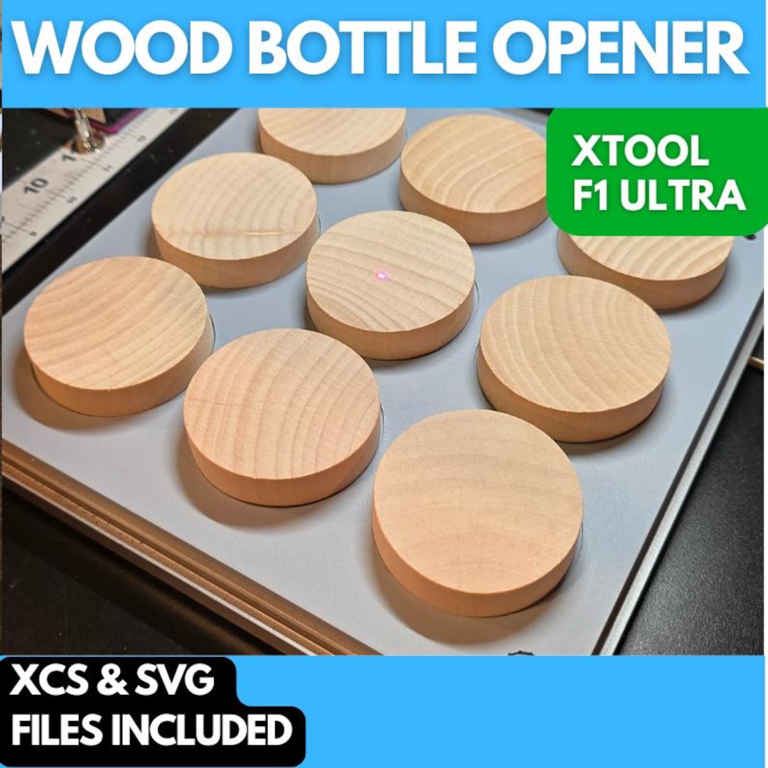 9 Round Wood Bottle Opener JIG With Alignment Xtool F1 Ultra Laser Engraver, 3D Printed Jig ...