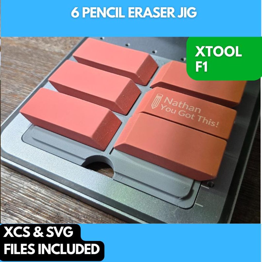 6 Pencil Eraser Xtool F1 Laser Engraver Jig - Etsy