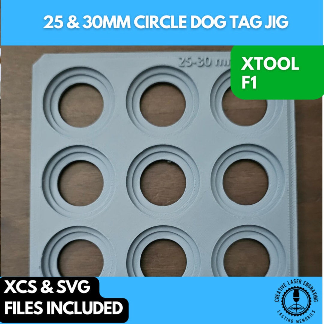 25 & 30mm Circle Dog Tag Jig Xtool F1 Laser Engraver - Etsy
