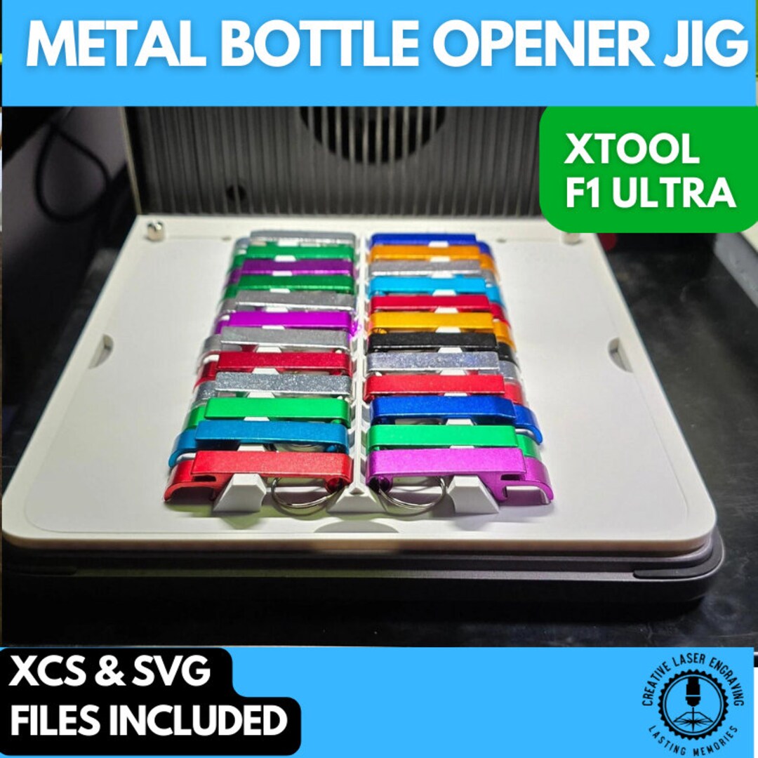 Aluminum Metal Bottle Opener Key Chain Jig Xtool F1 Ultra, Xtool Fiber Laser Jig, Xtool F1 Ultra ...