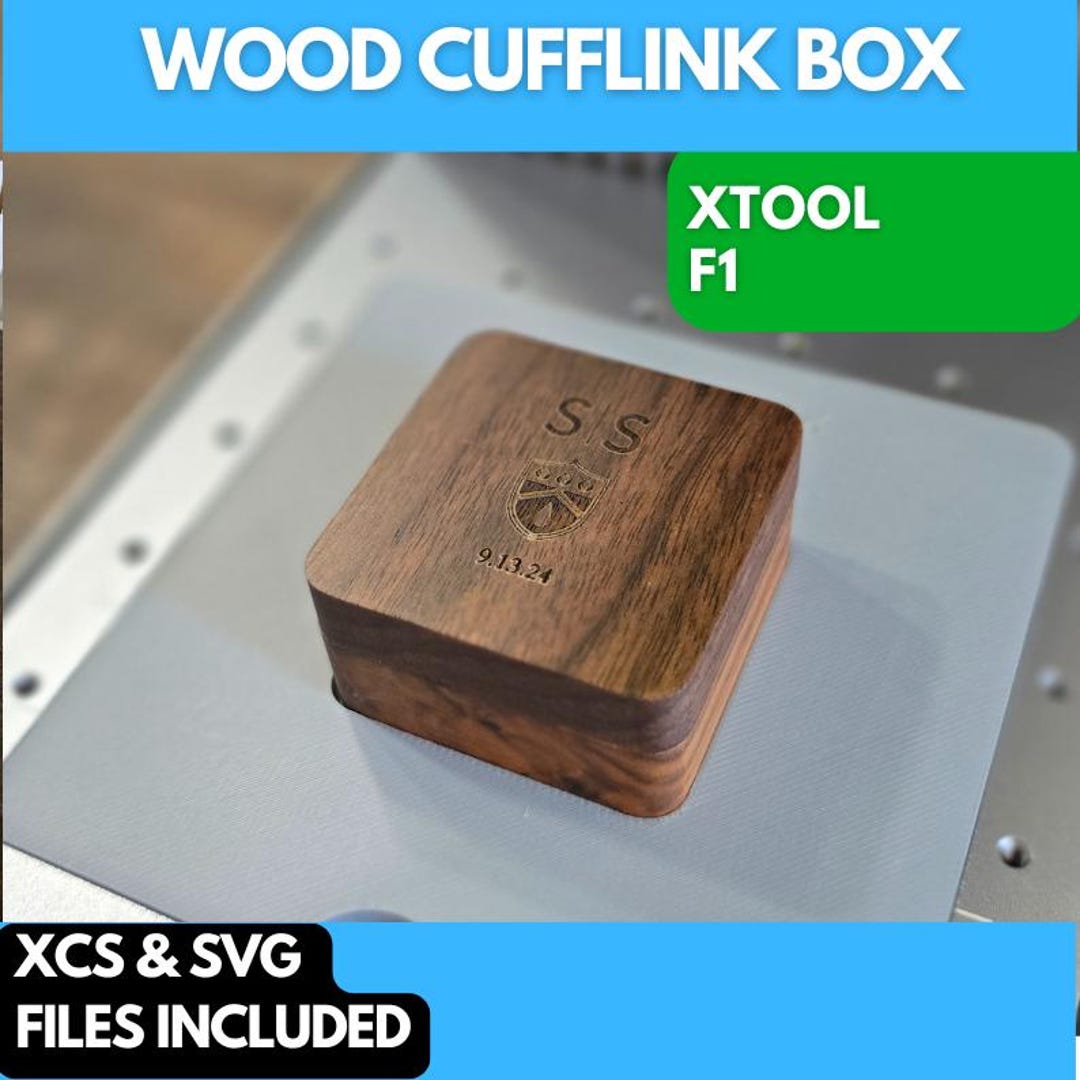 Cufflink Box Xtool F1 Laser Engraver, 3D Printed Jig, Xtool Fiber Laser ...