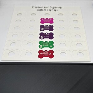 Bone Dog Tag Display Stand - 30 Slot Laser Engraved Pet Tag Holder | 8 ...