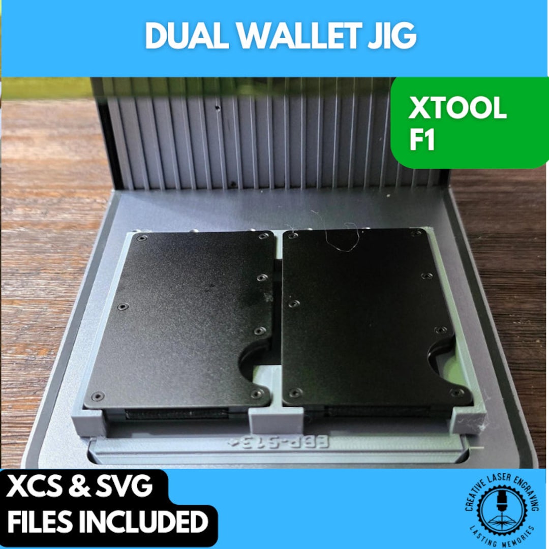 Dual Wallet Xtool F1 Laser Engraver Jig, 3D Printed Jig, Xtool Fiber ...