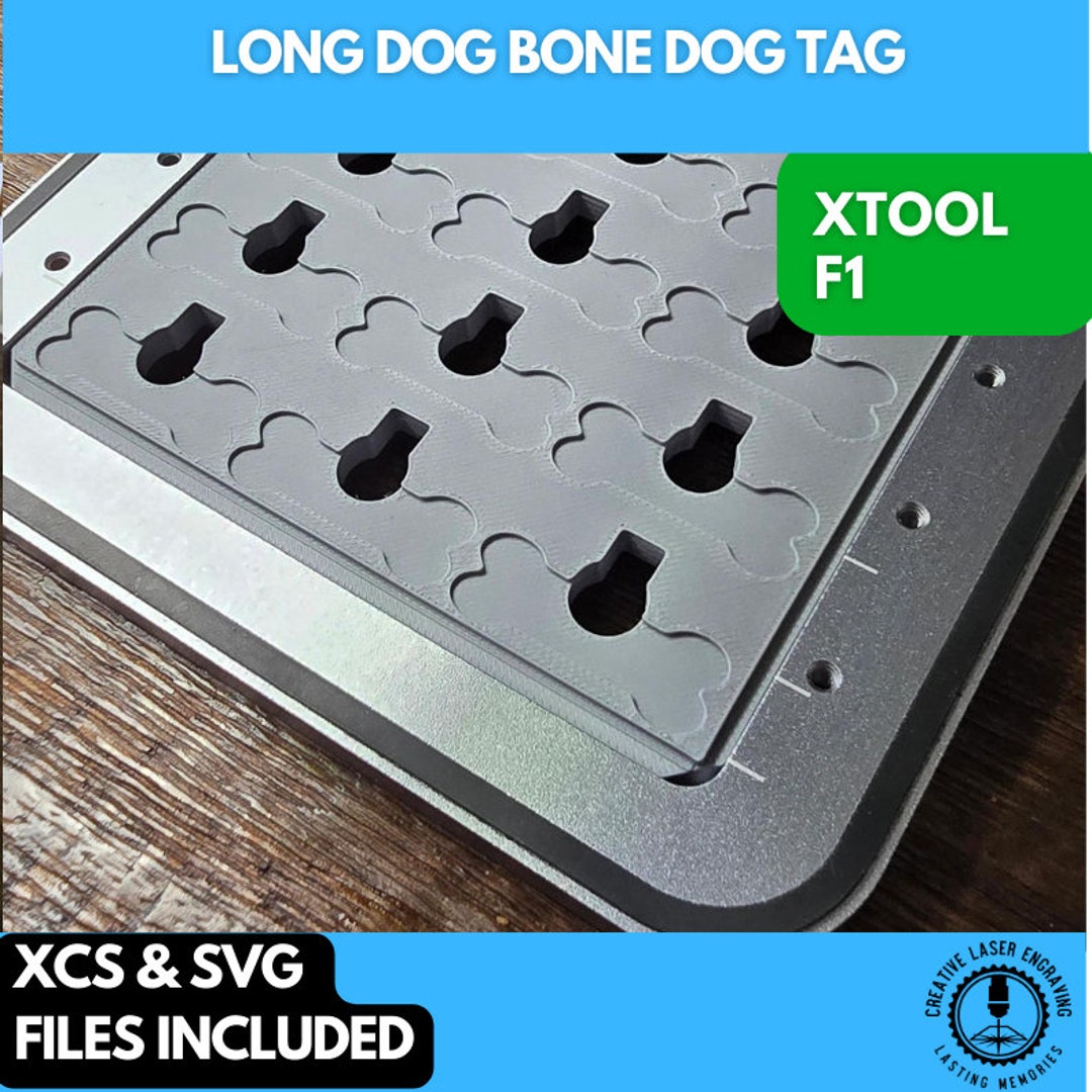 Long Dog Bone Dog Tag Jig Xtool F1 Laser Engraver - Etsy