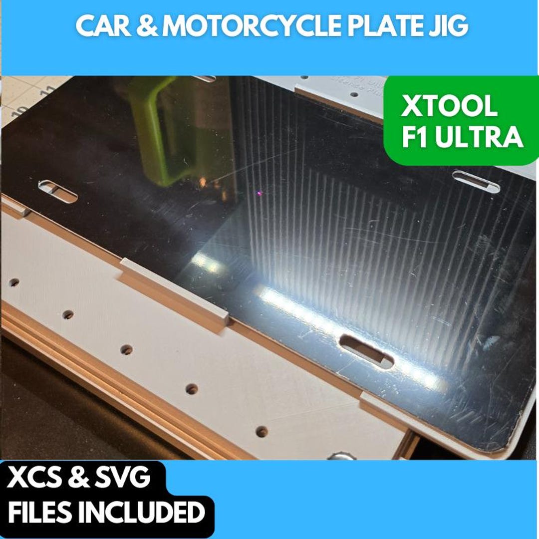Car and Motorcycle License Plate Jig Xtool F1 Ultra, 3D Printed Jig ...