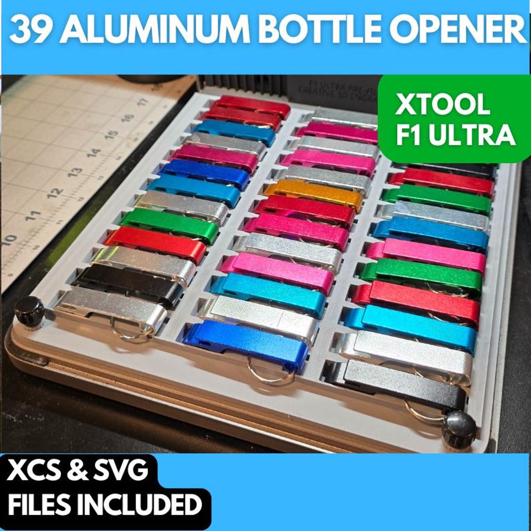 39 Aluminum Metal Bottle Opener Key Chain Jig Xtool F1 Ultra, Xtool Fiber Laser Jig, Xtool F1 ...