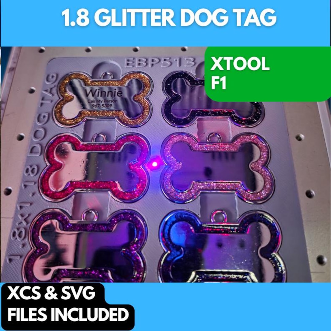 1.8 Dog Bone Shape Dog Tag Jig Xtool F1 Laser Engraver, 3D Printed Jig ...