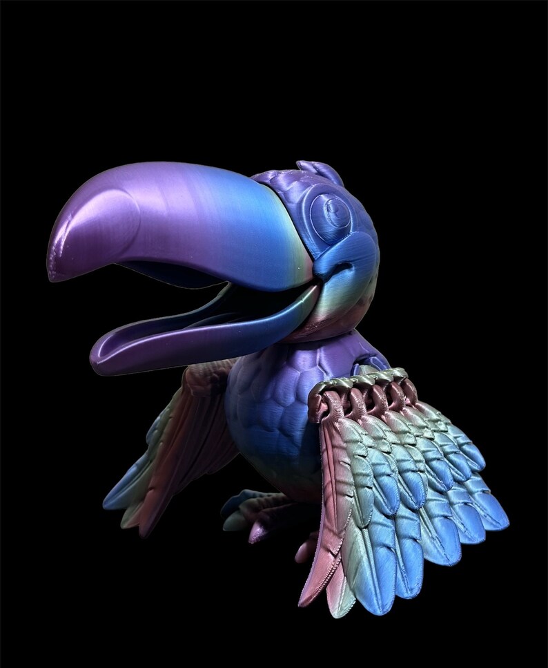 3D Printed Bird, 3D Printed Toucan, Articulated Bird, Fidget Bird, 3d ...