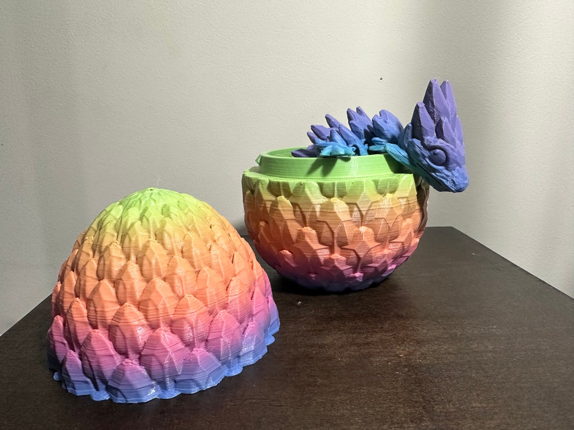 3d Printed Dragon, 3d Printed Dragon Egg, Golden Crystal Dragons ...