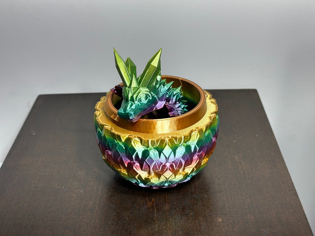 3d Printed Dragon 3d Printed Dragon Egg DND Crystal Dragon - Etsy
