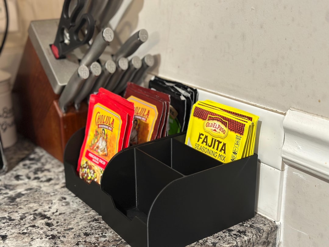 3D Printed Kitchen Packet Organizer: Spice & Tea Storage - Etsy