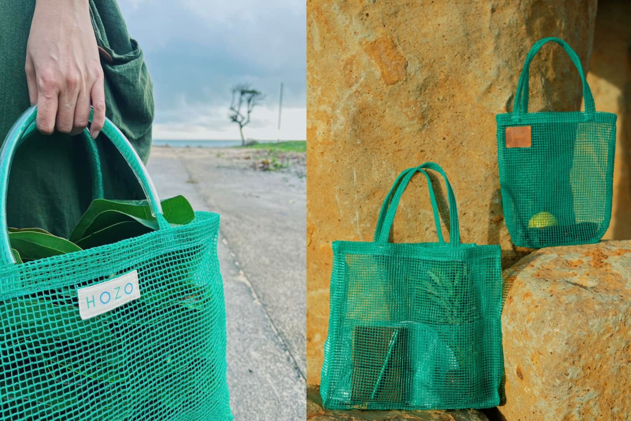 Vietnamese Eco Plastic Shopping Bag Made From Fish Mesh | Beach Bag ...