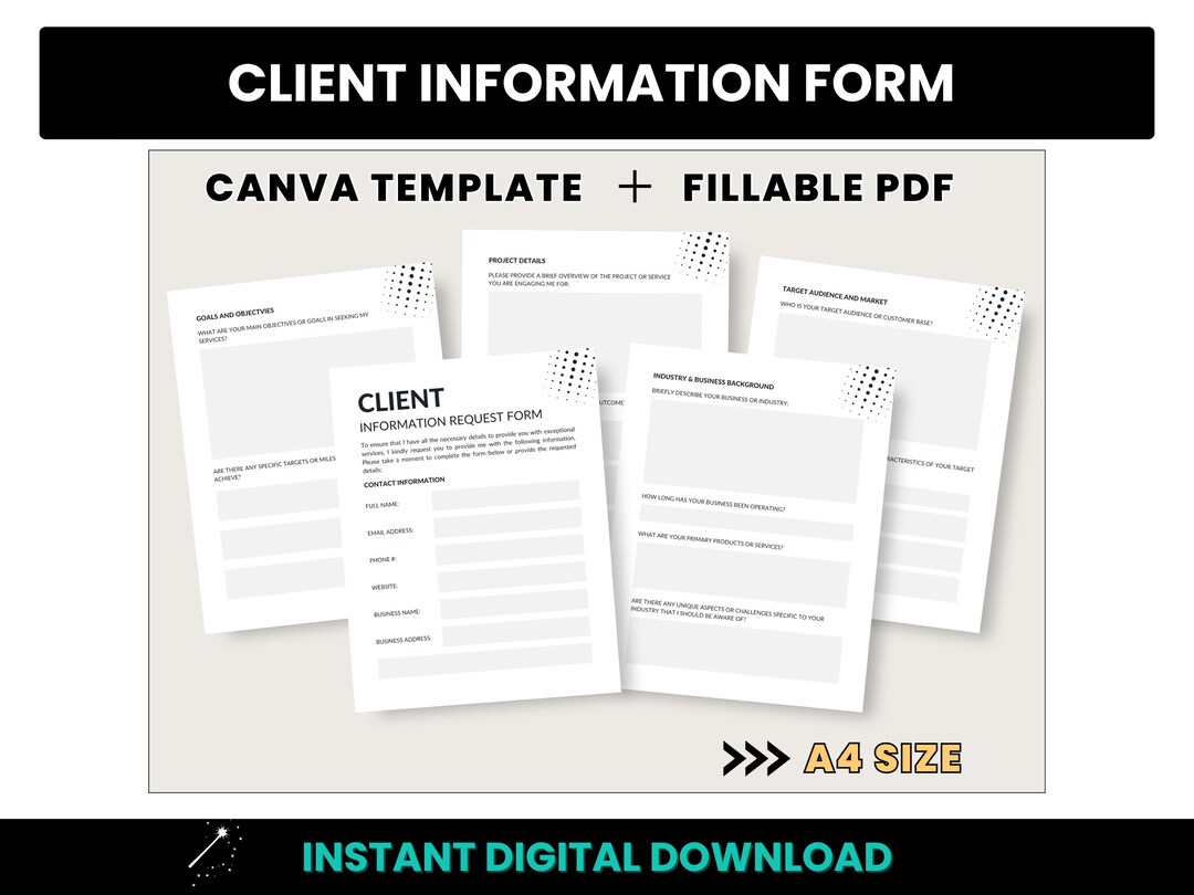 Client Information Form, New Client Intake Form, Client Onboarding ...