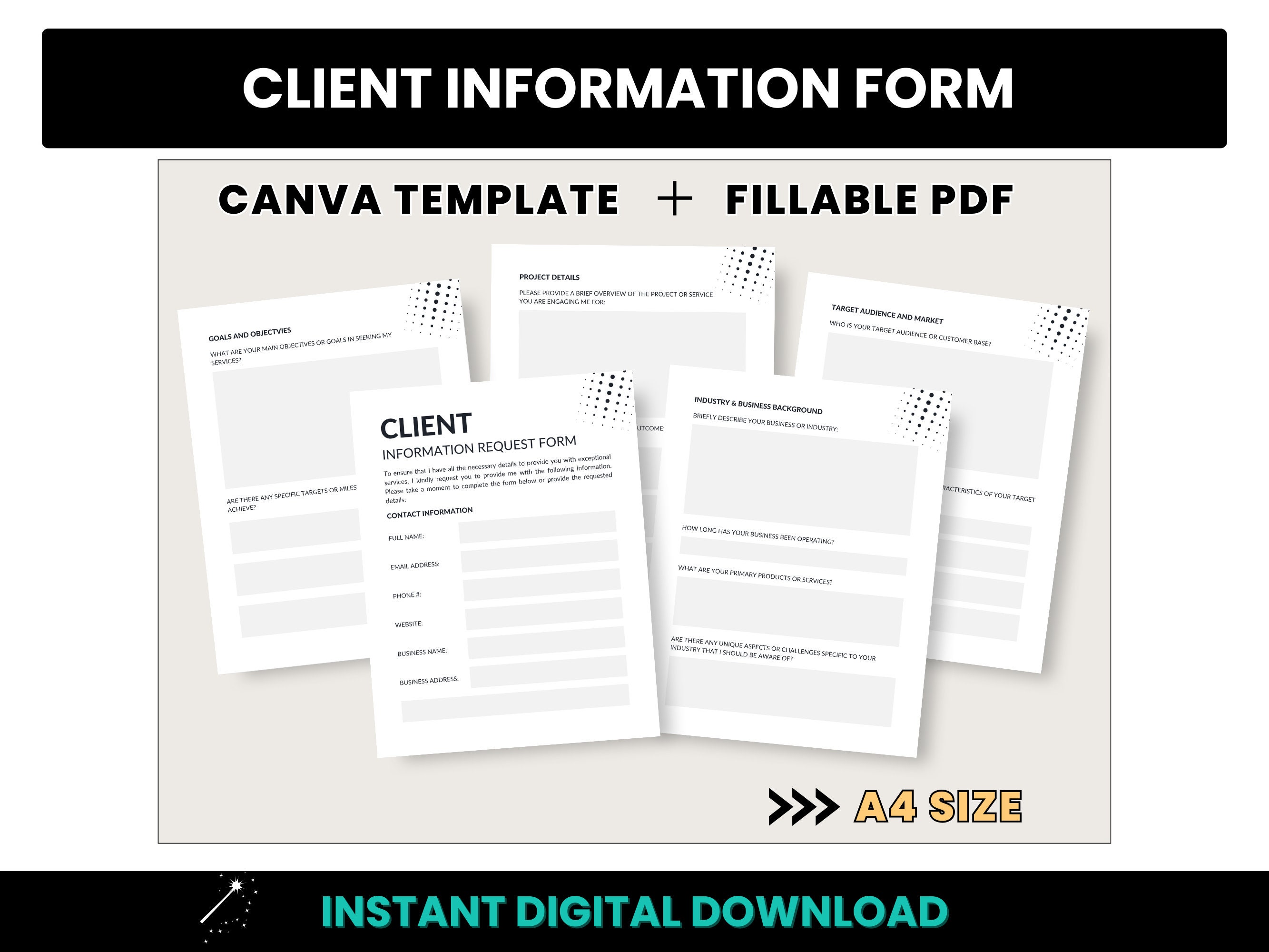 Client Information Form, New Client Intake Form, Client Onboarding ...