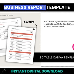 A4 Business Report Template: Editable Canva Design (digital Download ...