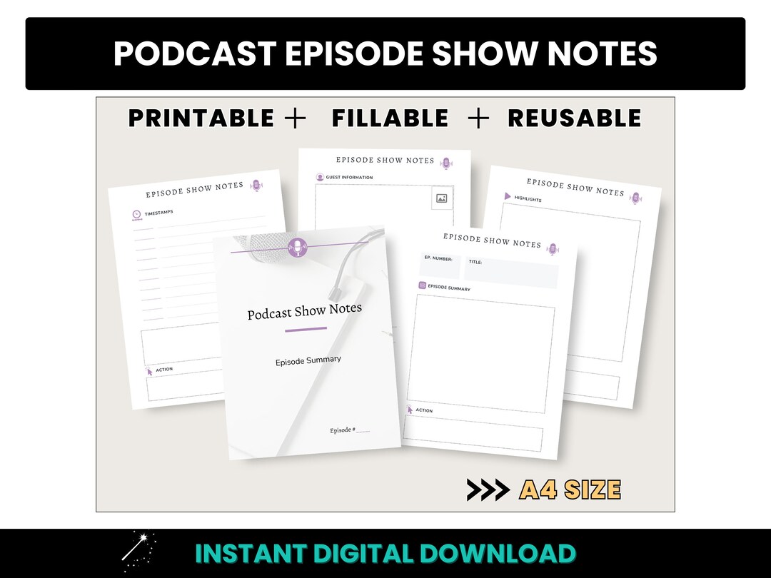 Podcast Episode Show Notes, Interview Show Notes, A4 Podcast Episode ...